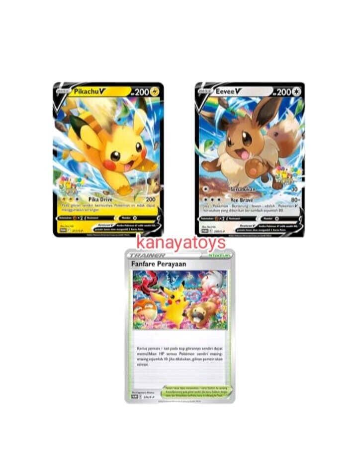 Pokemon Festival Jakarta Pikachu V, Eevee V & Celebration Fanfare TCG Indonesia | eBay