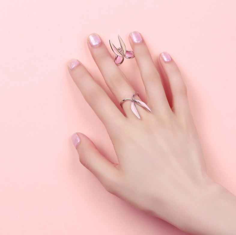 Little Queen pink bunny rabbit silver adjustable fashion ring | eBay