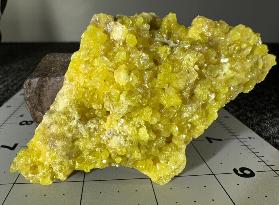 3-1/2 INCH - SULPHUR / SULFUR CRYSTAL CLUSTER - Maybee Michigan VIDEO ...
