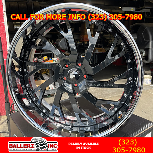 24" FORGIATO WHEELS SINCRO BLACK WHEEL-TIRE PKG G BODY-OLD SCHOOL ...