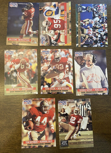 1991 NFL Pro Set San Francisco 49ers lot of 8 Craig Young Rathman ...
