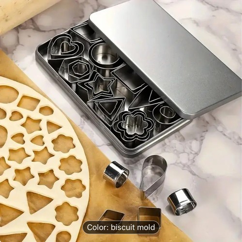 Mini Cookie Cutter Shapes Set - 30 Small Metal Molds to Cut Out Pastry ...