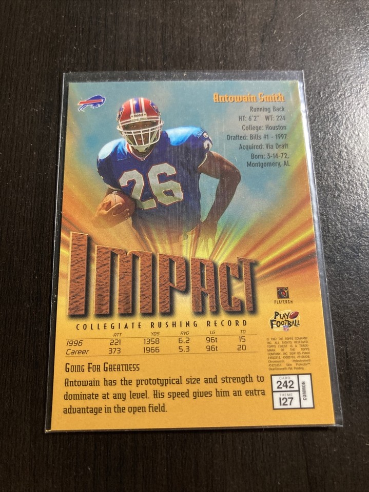 Antowain Smith TOPPS FINEST IMPACT CARD NFL 1997 T9-146 | eBay