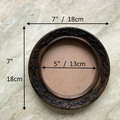 Round Photo Frame Wall Mounted Picture Decorative Floral Ornate Frames ...