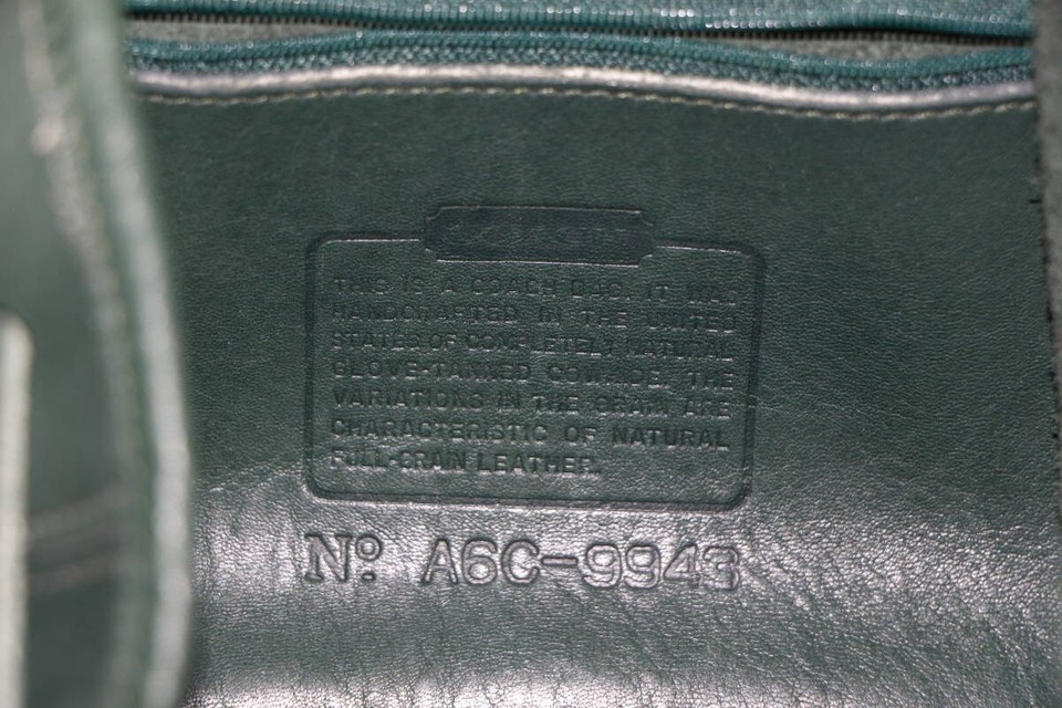 Coach Vintage Green Leather Rucksack Turn Lock Drawstring Daypack ...