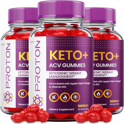Proton Keto ACV Gummies Weight Loss Management Supplement (180 Gummies ...