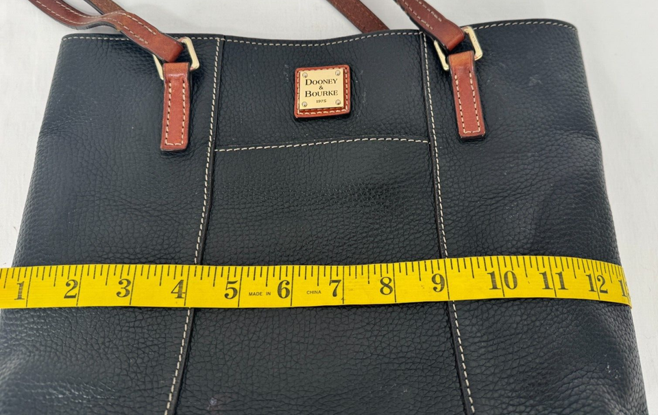 VTG Dooney & Bourke Black Brown Pebble Leather Bucket Bag Tote Handbag ...