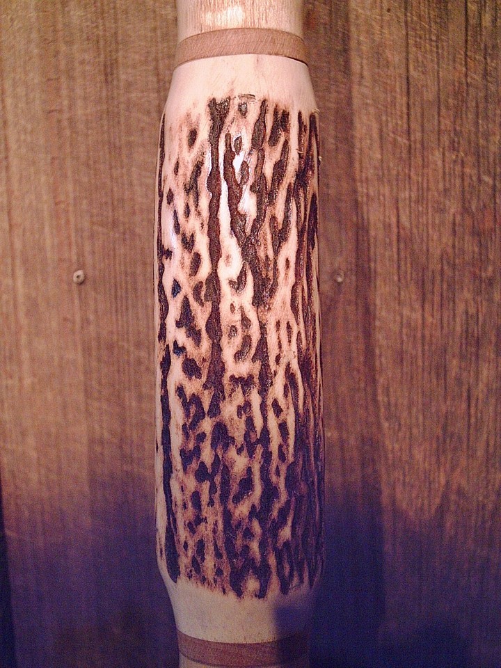 Hiking stick staff 63" RED DEER STAG ANTLER HANDLE heavy rubber tip ...