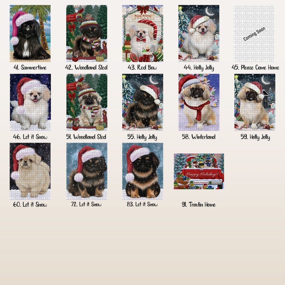 Pekingese Jigsaw Puzzle for Adults Interlocking Games Dog Christmas ...