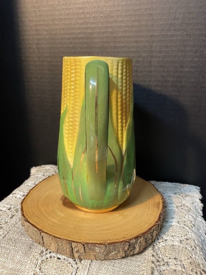 VTG Shawnee Corn King Ceramic Pitcher 40’s-50’s Gold Accents | eBay