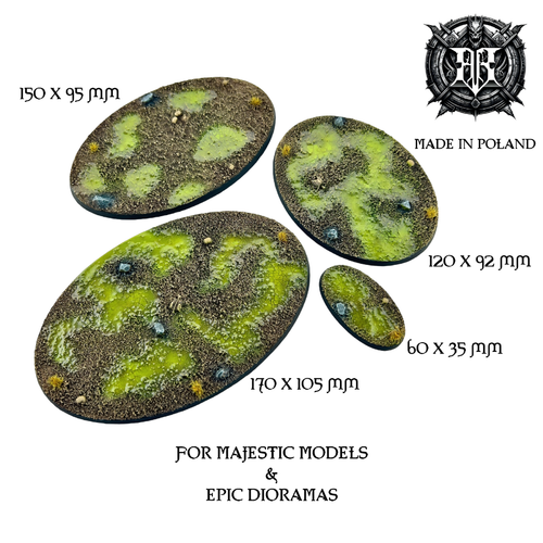 Painted Bases for Miniatures & Figures GREEN SWAMP TERRAIN Custom ...