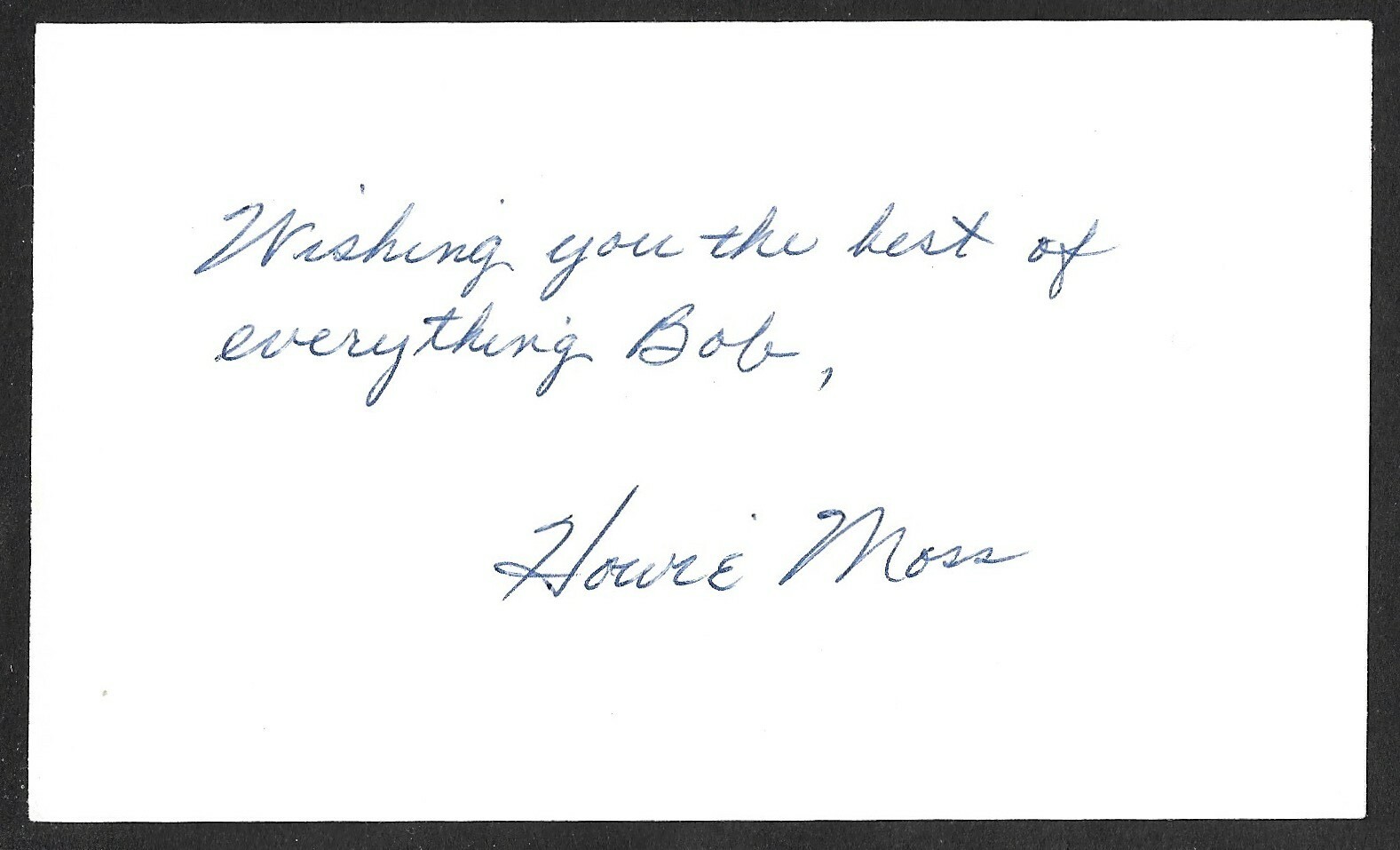 Howie Moss ( Debut 1942 ) NYG CIN CLEV SIGNED AUTOGRAPH AUTO 3x5 INDEX ...