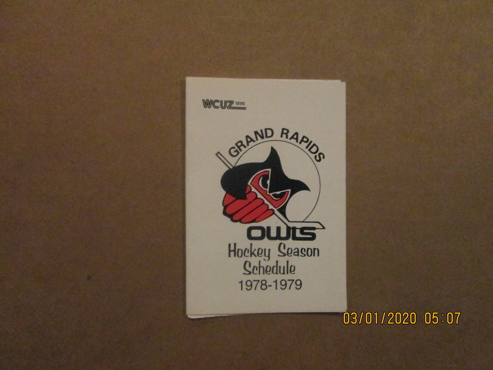 IHL Grand Rapids Owls Vintage Defunct 1978-1979 Team Logo Hockey Pocket ...