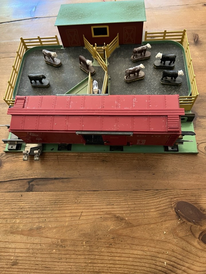 American Flyer 771 Operating Stockyard With 736 Car, Cows And Control ...