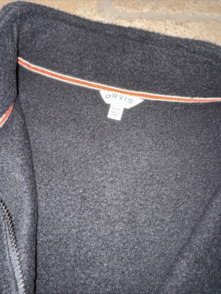 Orvis Men’s Polar Fleece Full Zip Jacket Size XL Black 1716801 | eBay