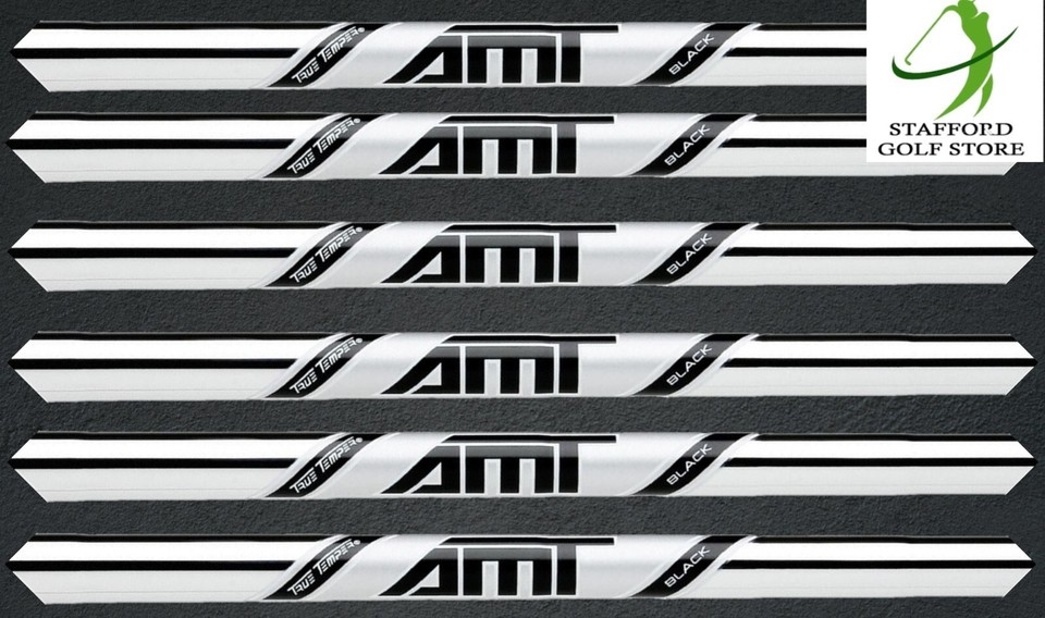 NEW True Temper AMT Black .355" Taper Tip Steel Iron Shafts Set R300 ...