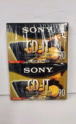 Sony CD-IT High Bias 90 min Slide Case Cassette Double Pack New sealed ...