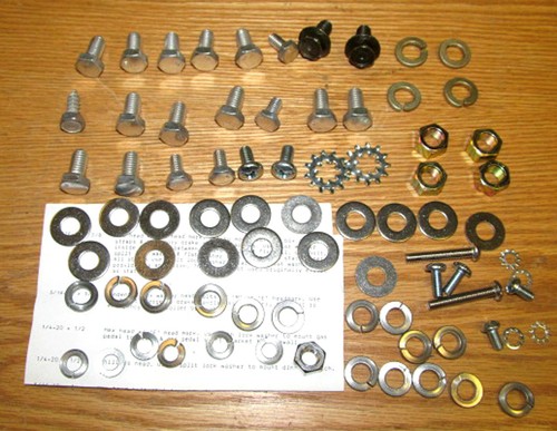 1955 56 CHEVY FIREWALL HARDWARE KIT with ORIGINAL BOLT HEAD MARKINGS ...