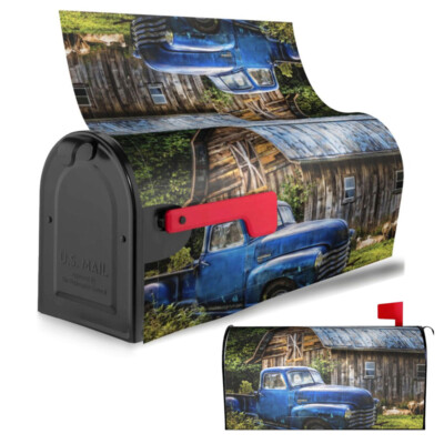 Retro Car Mailbox Cover Magnetic Wraps Post Letter Box Outdoor Decor 21 ...