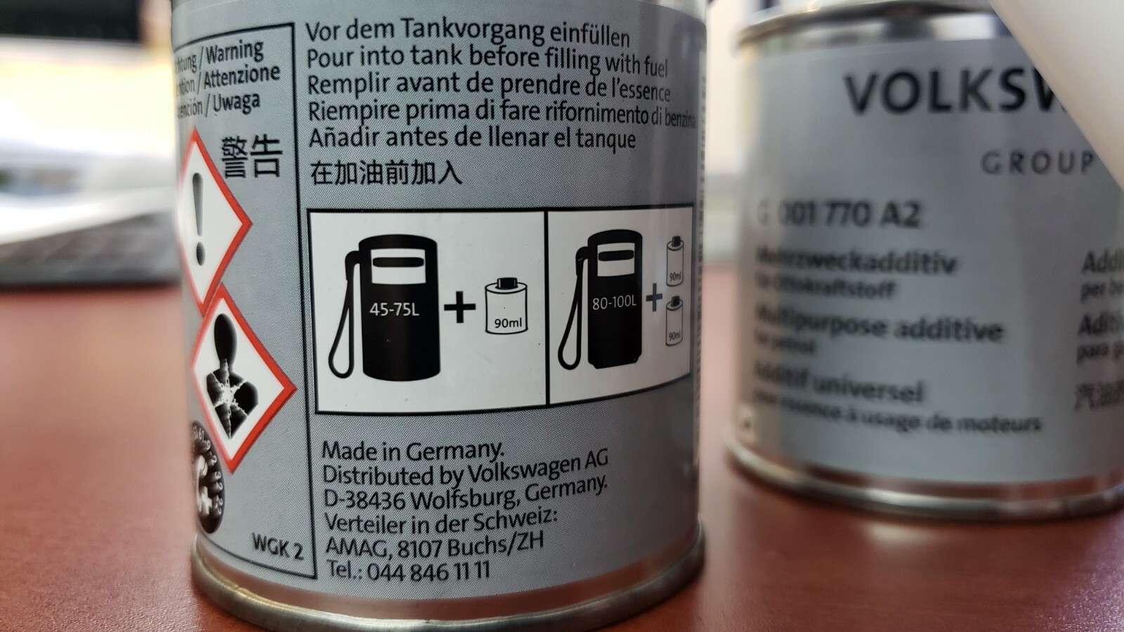 VW GROUP GASOLINE FUEL ADDITIV 2X G-001-780-M3 PORSCHE AUDI BENTLEY ...