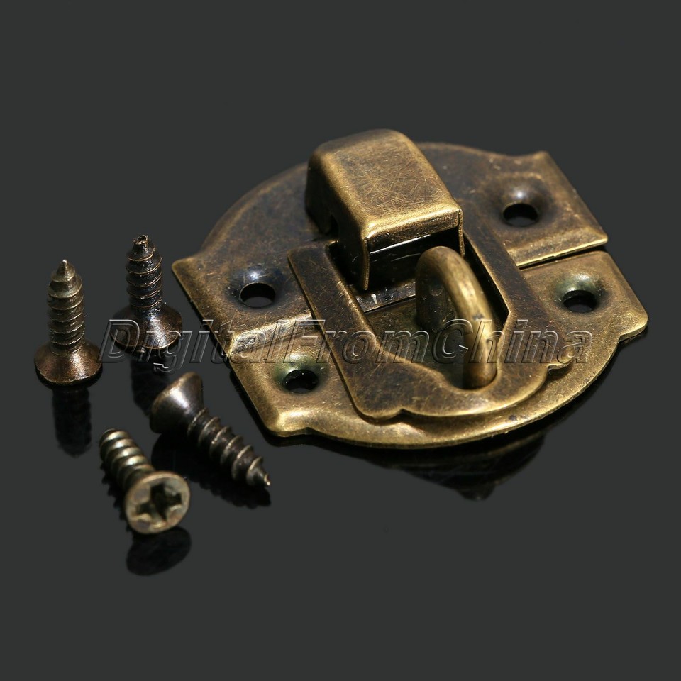 12X Antique Brass Decorative Hasp Jewelry Wooden Box Hasp Latch Lock ...