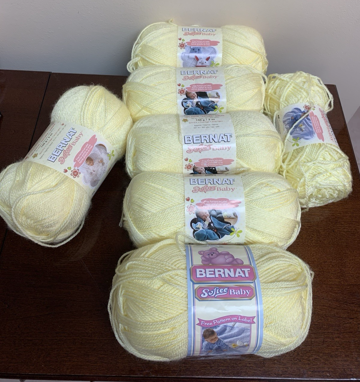 Large Lot of Bernat Softee Baby Yarn Lemon Light Yellow # 166030 - No ...