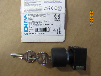 Siemens 3SB3000-4GD01 Keyed Switch with 2 Keys New!!! Free Shipping | eBay