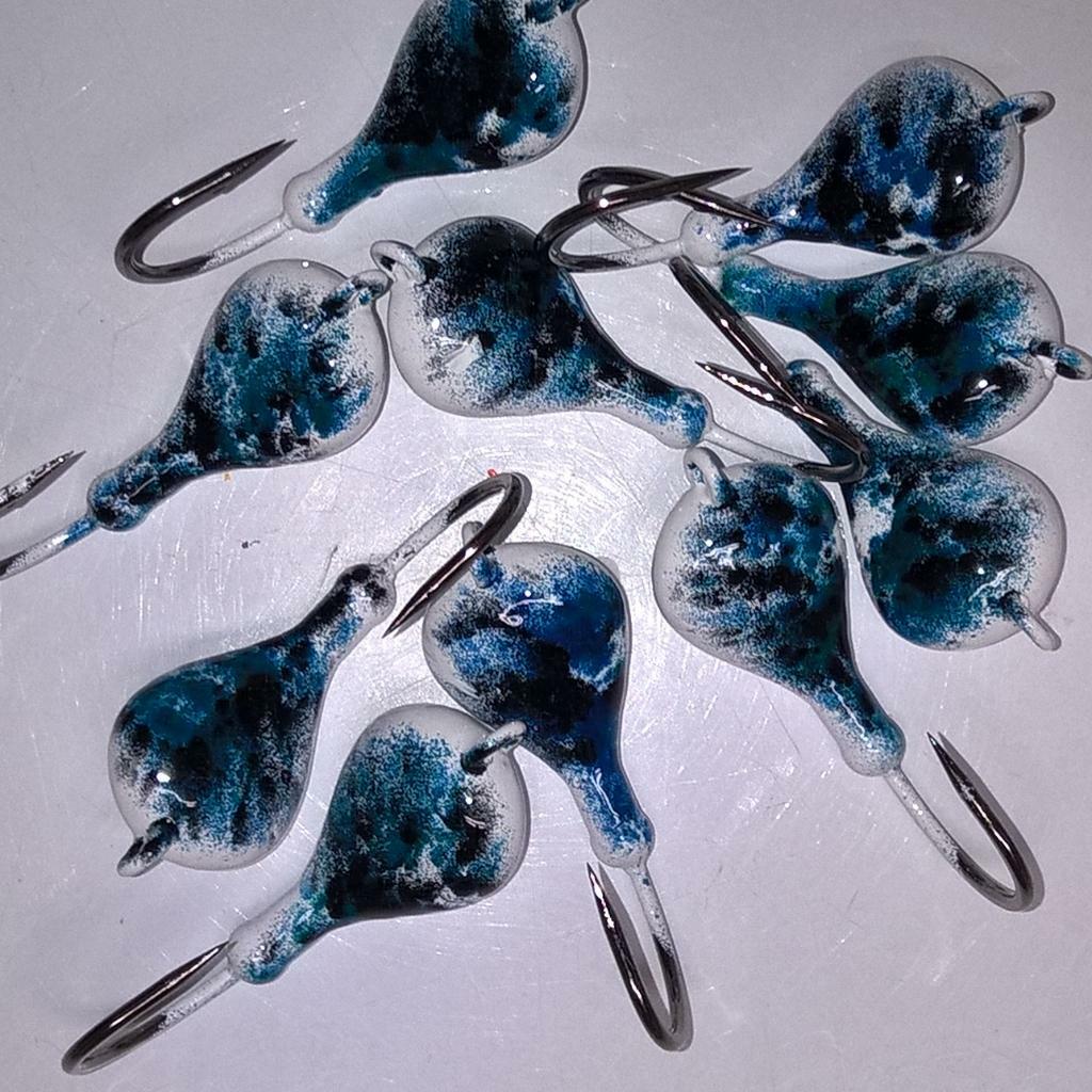 10 SPARKIE BLACKFISH JIGS White Blue Black Jigs Heads Tautog T&A Jig ...