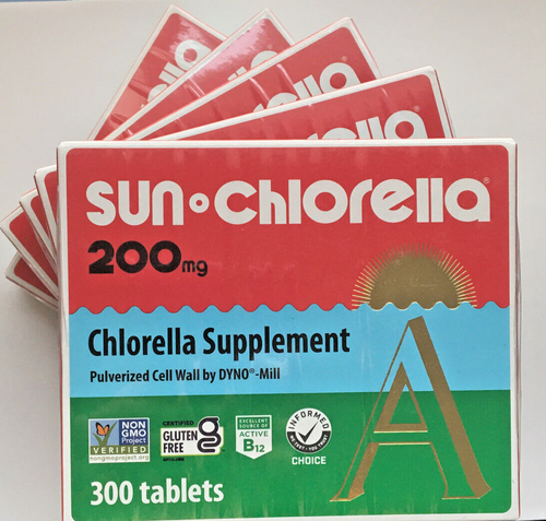 5 Boxes Sun Chlorella 200 mg by Sun Chlorella 300 Tablets Each FRESH ...