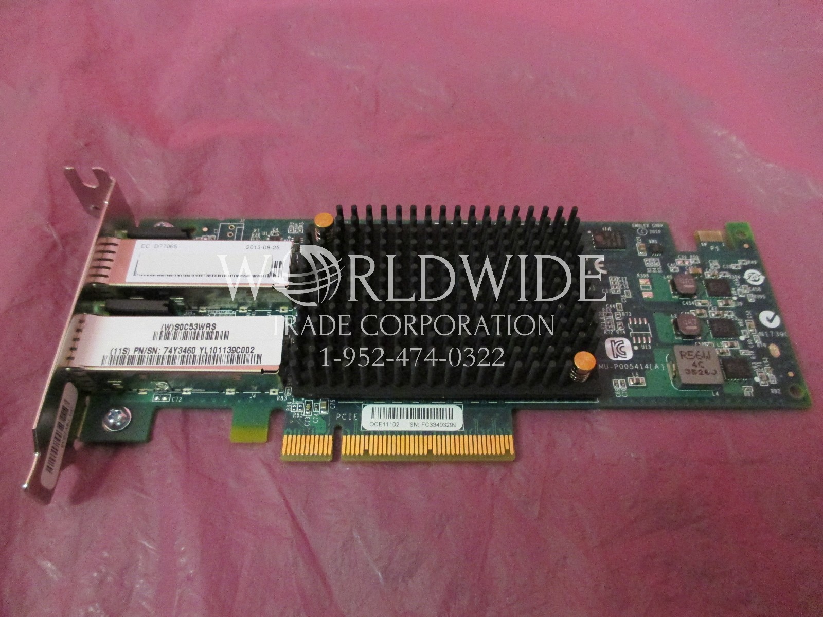 IBM 74Y3460 5286 10gb 2-port Pcie2 (x8) Ethernet Copper Twinax SFP ...