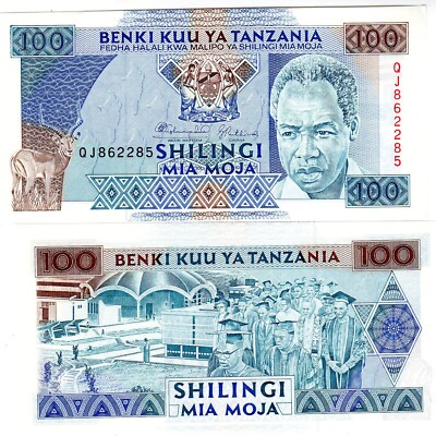 Tanzania TANZANIA 100 FRANCS NOTE ND 1993 P24 COMMEMORATIVE NEW UNC | eBay
