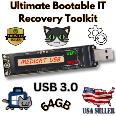 MediCat Bootable USB Thumbdrive 64GB of Recovery tools Advanced ...