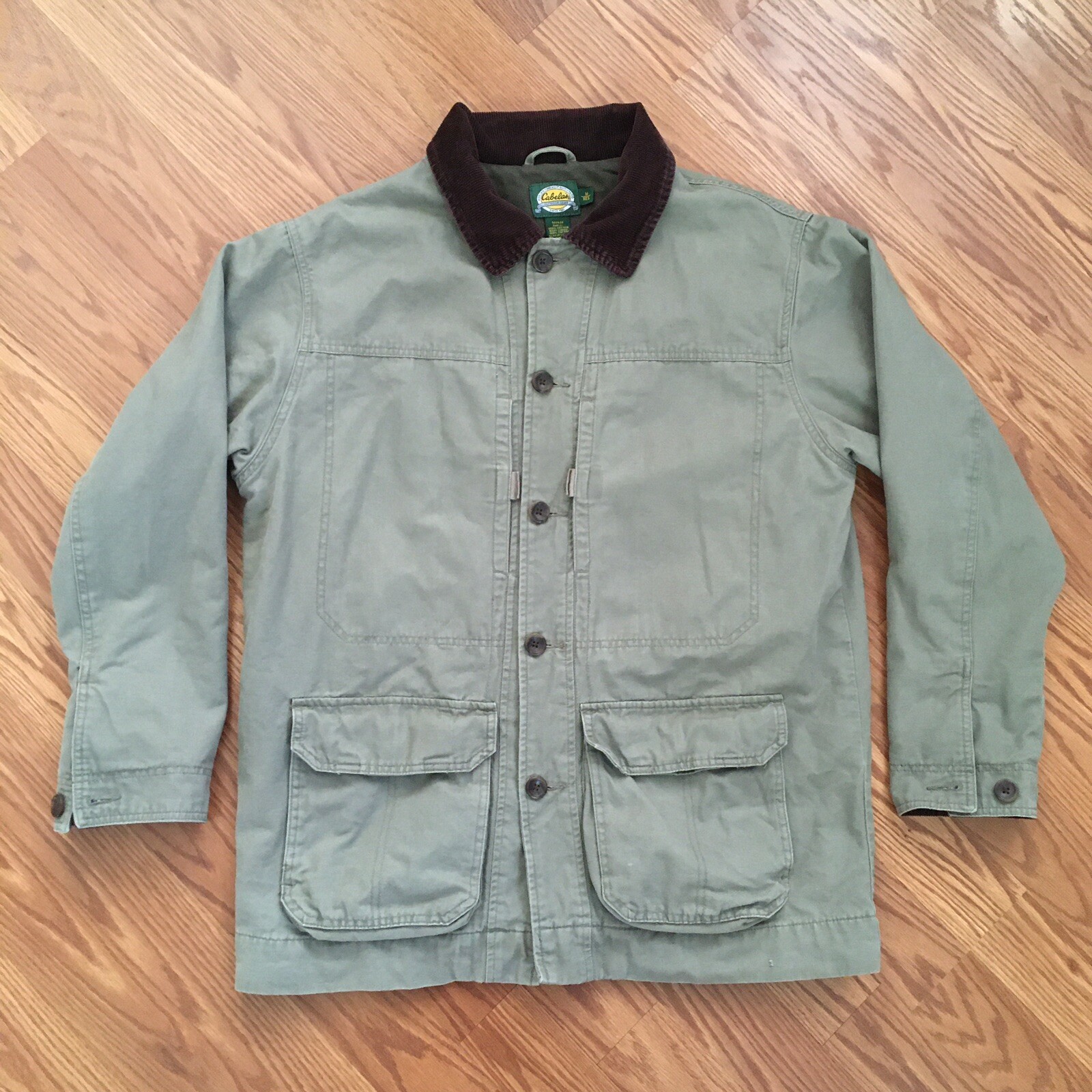 Cabelas green barn chore outdoor jacket corduroy coll… - Gem