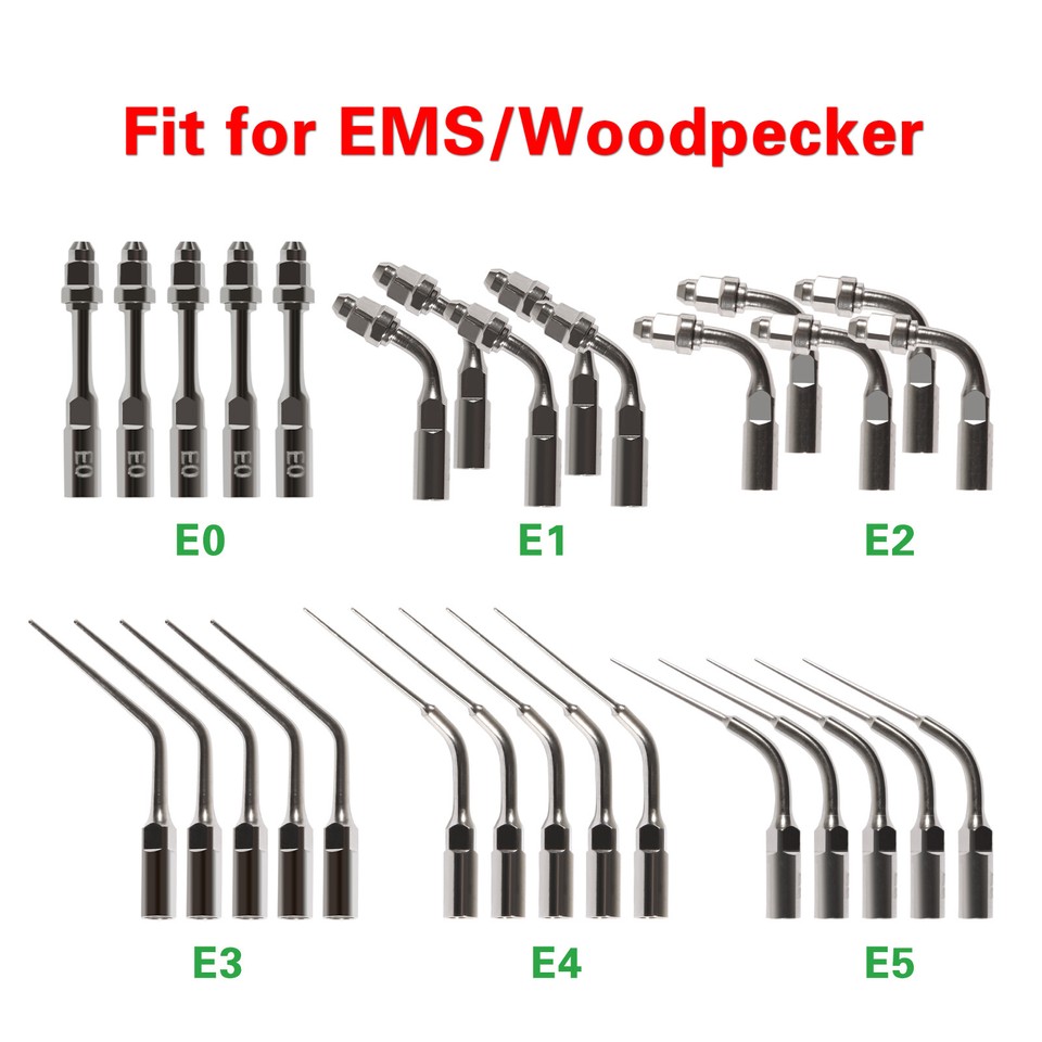 5X Dental Ultrasonic Scaler Tips fit EMS Woodpecker Handpiece E0 E1 E2 E3 E4 E5 | eBay
