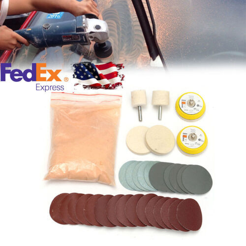 34x Car Windshield Glass Scratch Remover Polishing Kit + 8Oz Cerium ...