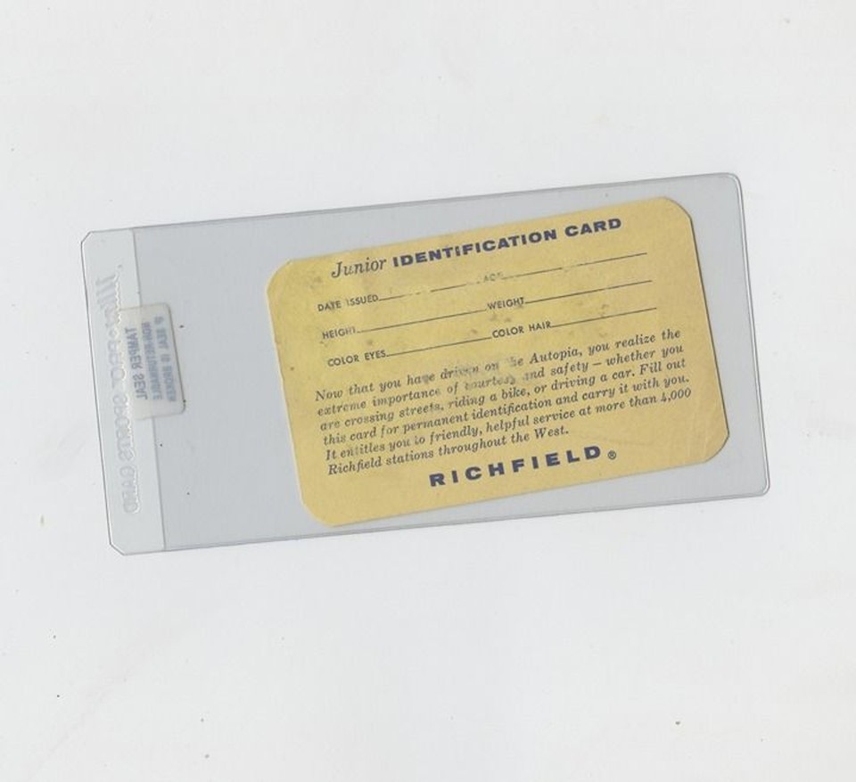 Vintage Disneyland Richfield Autopia Jr. ID Card. 1950's | eBay