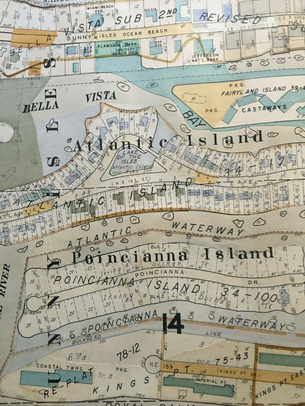 1952 HAULOVER BEACH PARK COLLINS AVENUE MIAMI BEACH FLORIDA ATLAS MAP ...