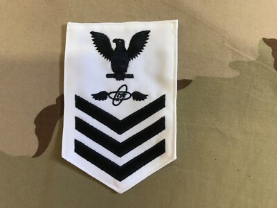 US Navy White Jumper Rating Badge Petty Officer Rank Patch Aviation ...