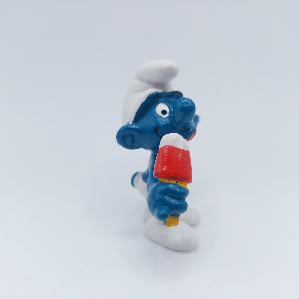 Smurfs Ice Lolly Smurf #20053 Red Popsicle Vintage Peyo PVC Figurine ...