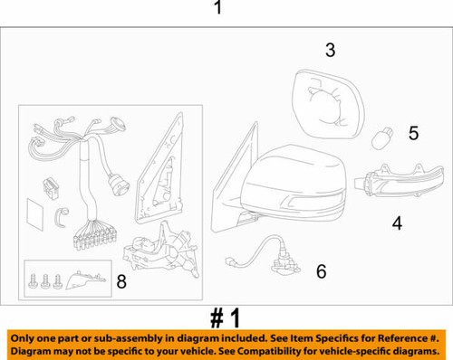 87940-60K20-A0 Toyota Mirror assy, outer rear view, lh 8794060K20A0 ...