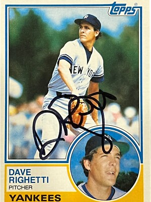 Dave Righetti 1983 Topps Autographed Baseball Card - Player's Closet ...