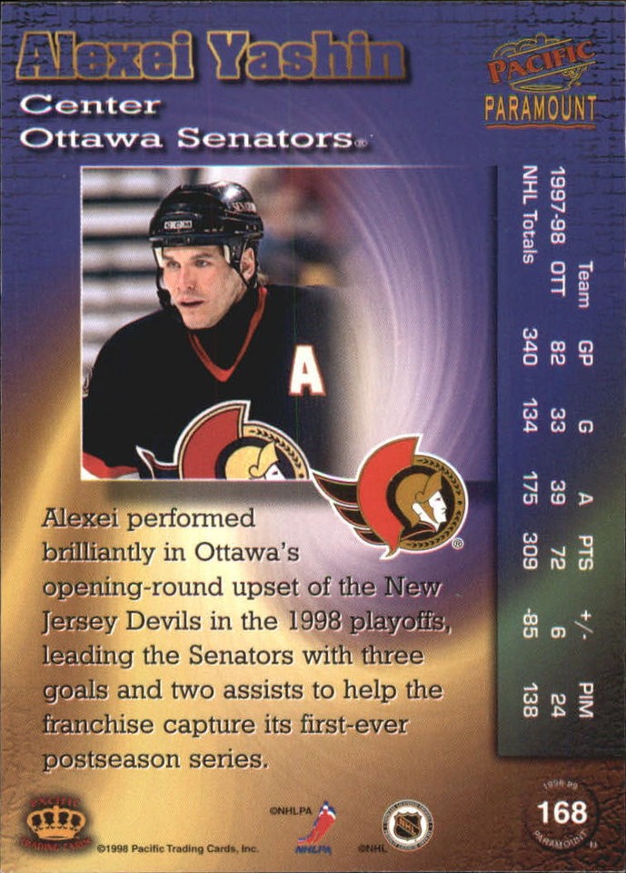 1998-99 (SENATORS) Paramount Silver #168 Alexei Yashin | eBay