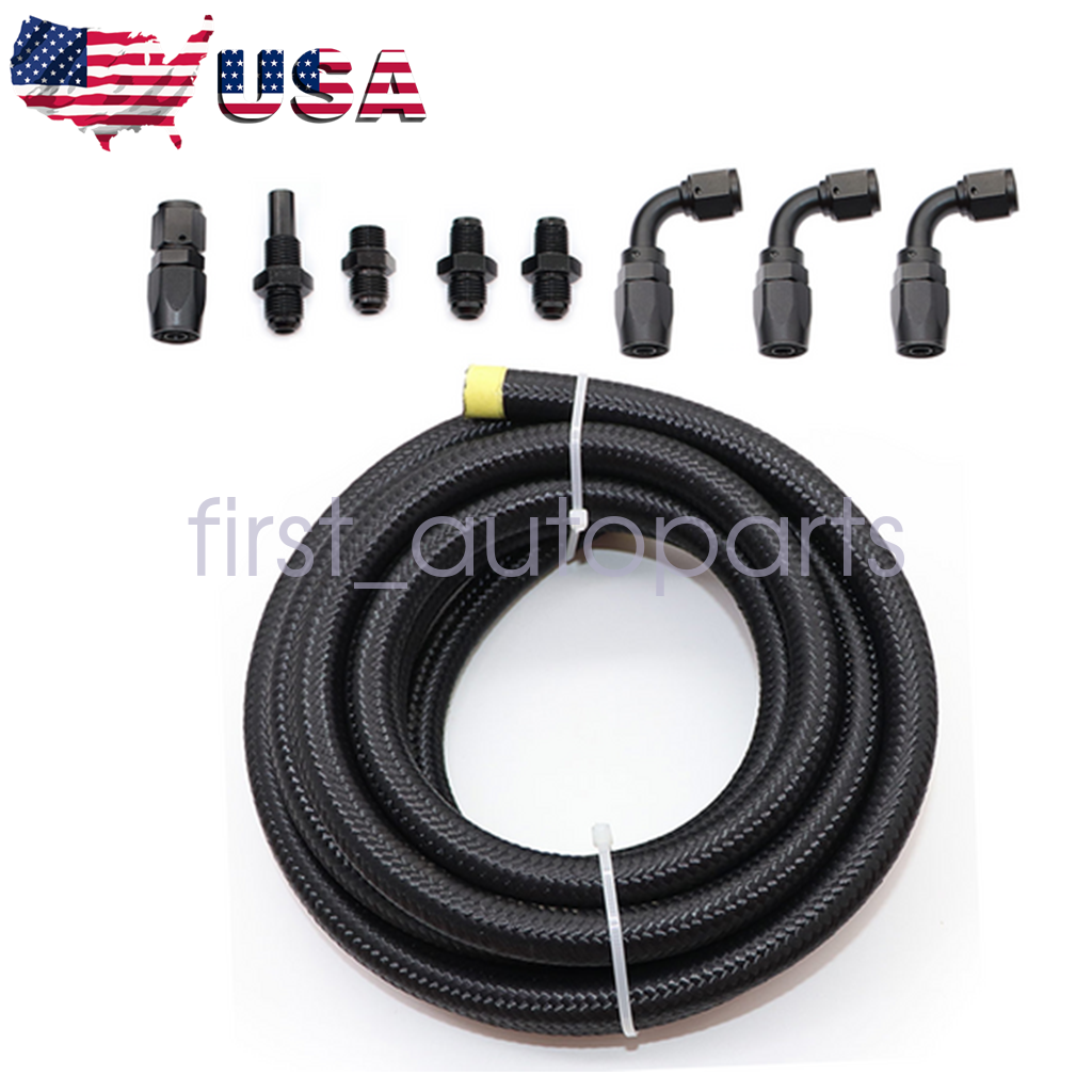 6AN For 4L80E Nylon Steel Braided Line Automatic Transmission Cooler ...