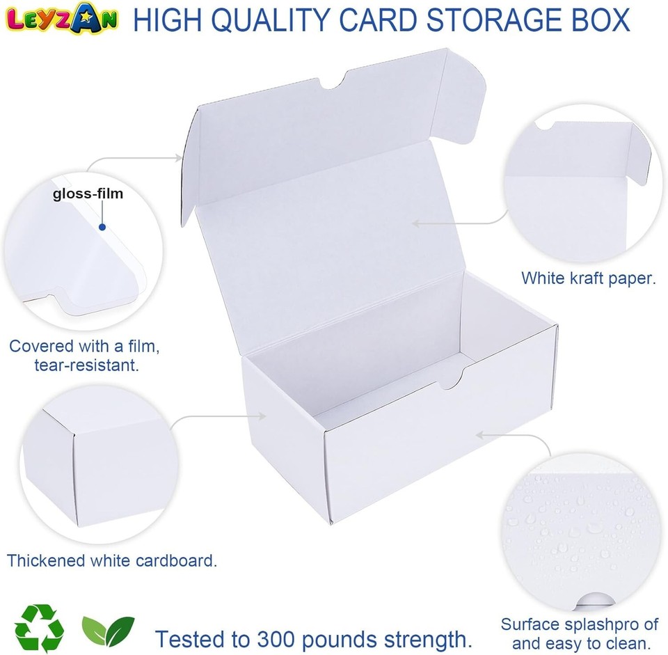 Top Loader Card Storage Box 8Pack 100 Count Corrugated Cardboard ...