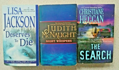 3 book PB Lot THE SEARCH, NIGHT WHISPERS by McNaught & DESERVES TO DIE ...