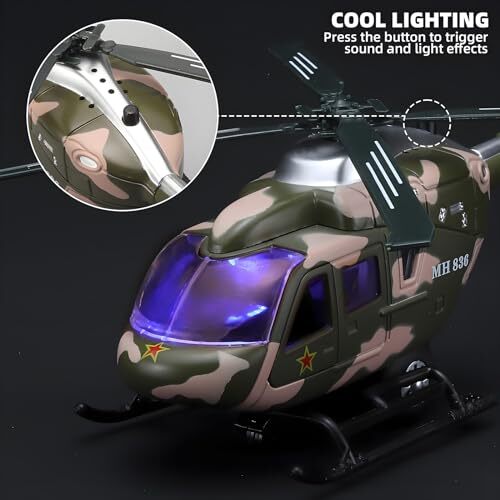 Kids Helicopter Toy Diecast Military Helicopter Model Kit,Pull Back ...