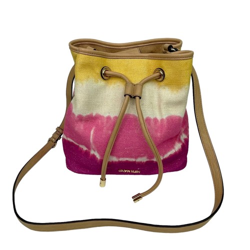 Calvin Klein Canvas Bucket Drawstring Shoulder Bag Gabrianna Purse ...