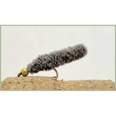 Mop Flies, 3 Pack Grey Goldhead Mop Fishing Flies, size 10 Hook, wotsit ...