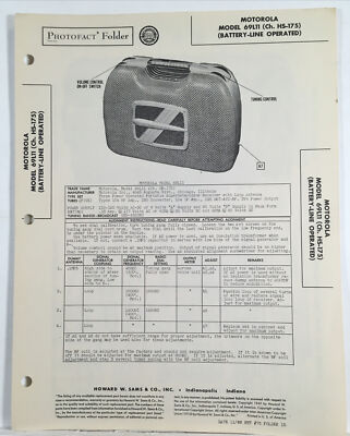 Vintage SAMS Photofact folder. 1949 Motorola radio Models 69L11. J4 | eBay