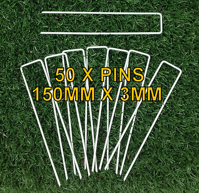 50 x WEED MAT PINS - 3MM x 150MM - SECURE WEEDMAT, WEED CONTROL MATTING ...
